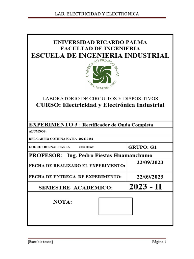 EEI 2023 II LAB.3 ROC Sin y Con Filtro. | PDF