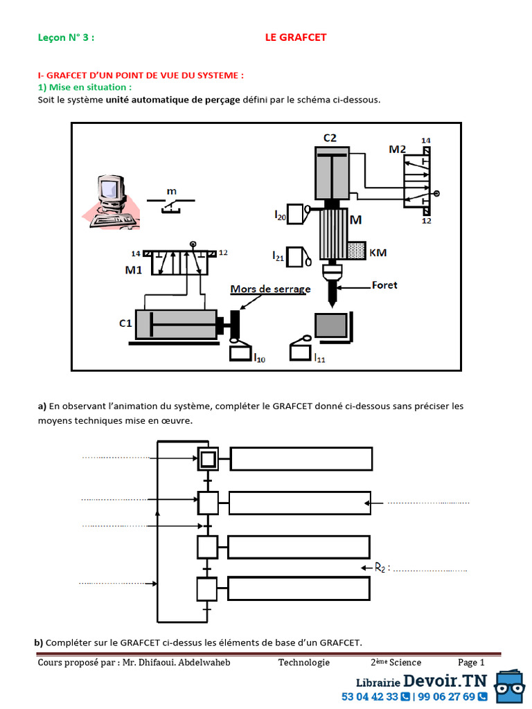 Cours Analyse Fonctionnelle Le Grafcet 2018 2019 (MR Dhifaoui Abdelwaheb 3) | PDF