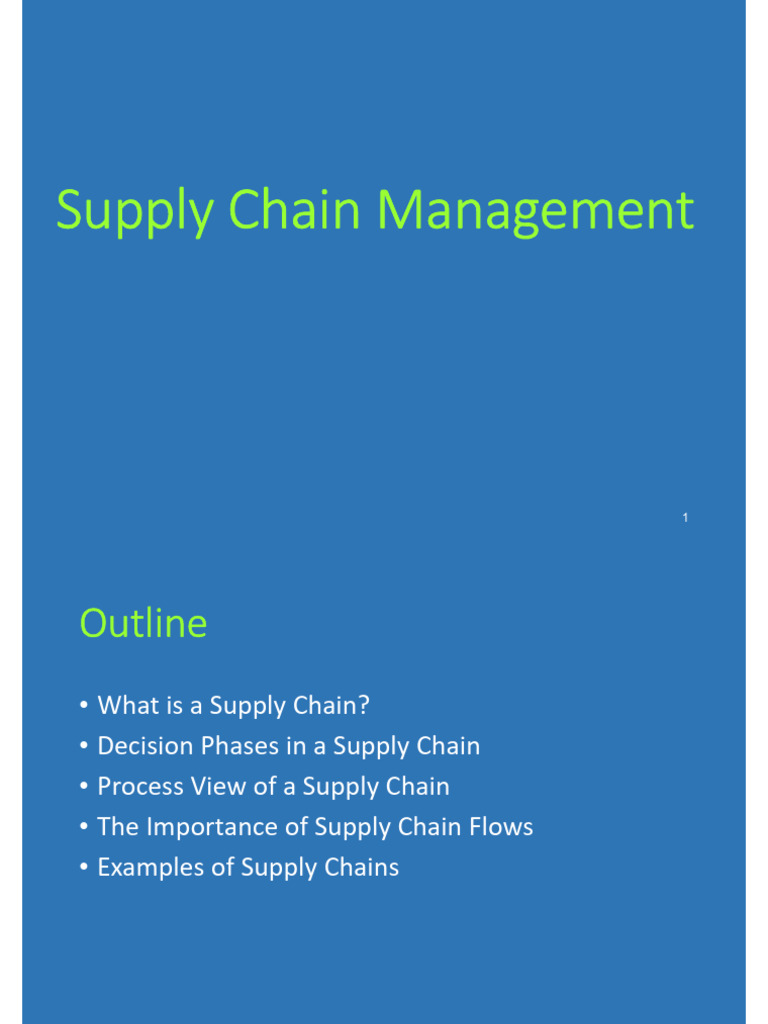 Chapter 1 SCM | PDF | Supply Chain | Supply Chain Management