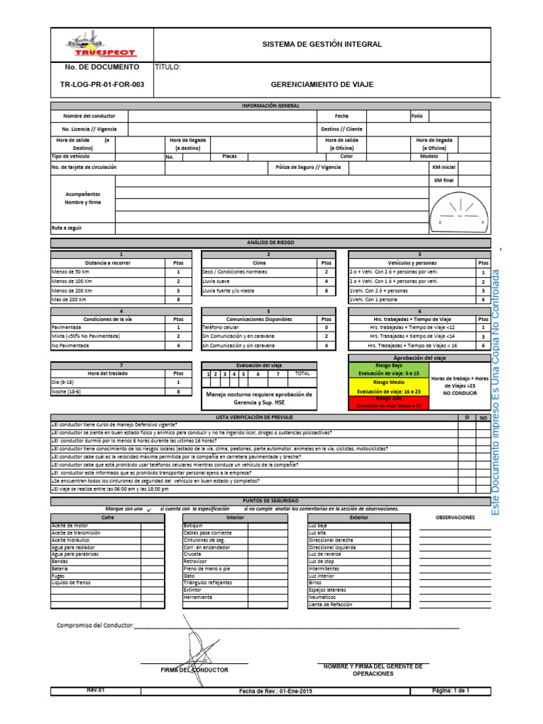 Tr-Log-Pr-01-For-003 Gerenciamiento | PDF | Vehículos | Tecnologías ...