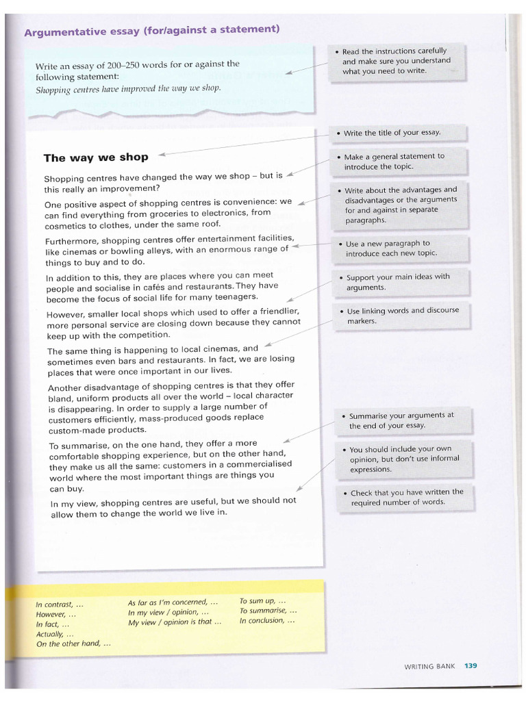 A For and Against Essay | PDF
