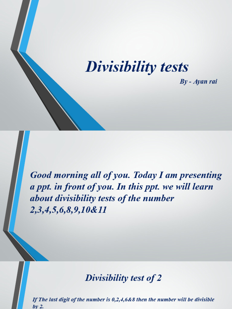 Divisibility Tests | PDF