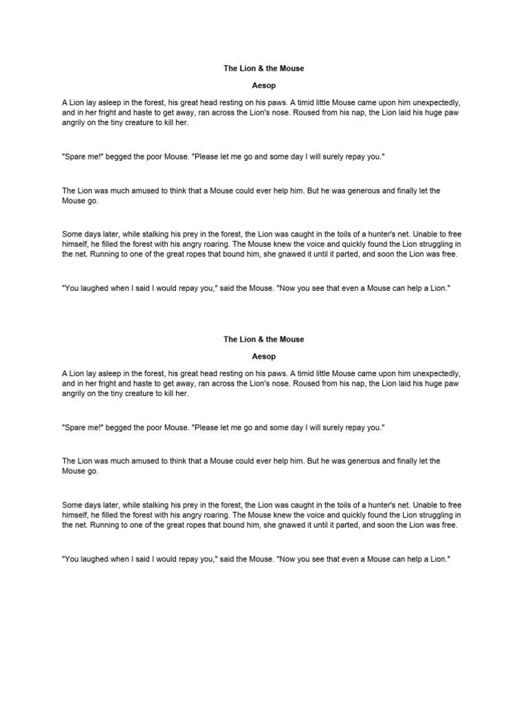 ang ilaga ug ang leon | PDF