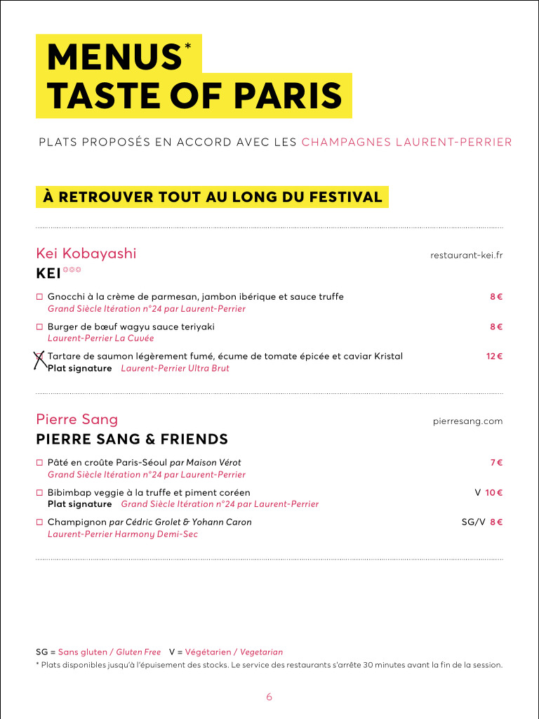 Menus-Taste-of-Paris-2021 1 | PDF