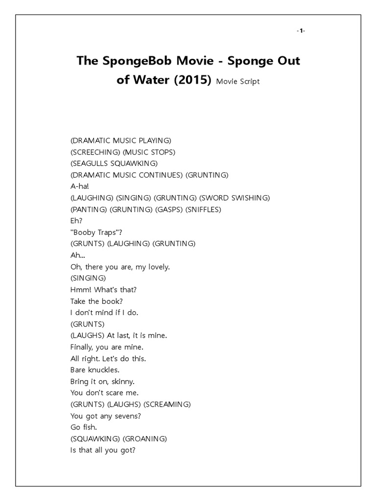 The SpongeBob Movie - Sponge Out of Water (2015) 스폰지밥3D - 5p-Sample | PDF