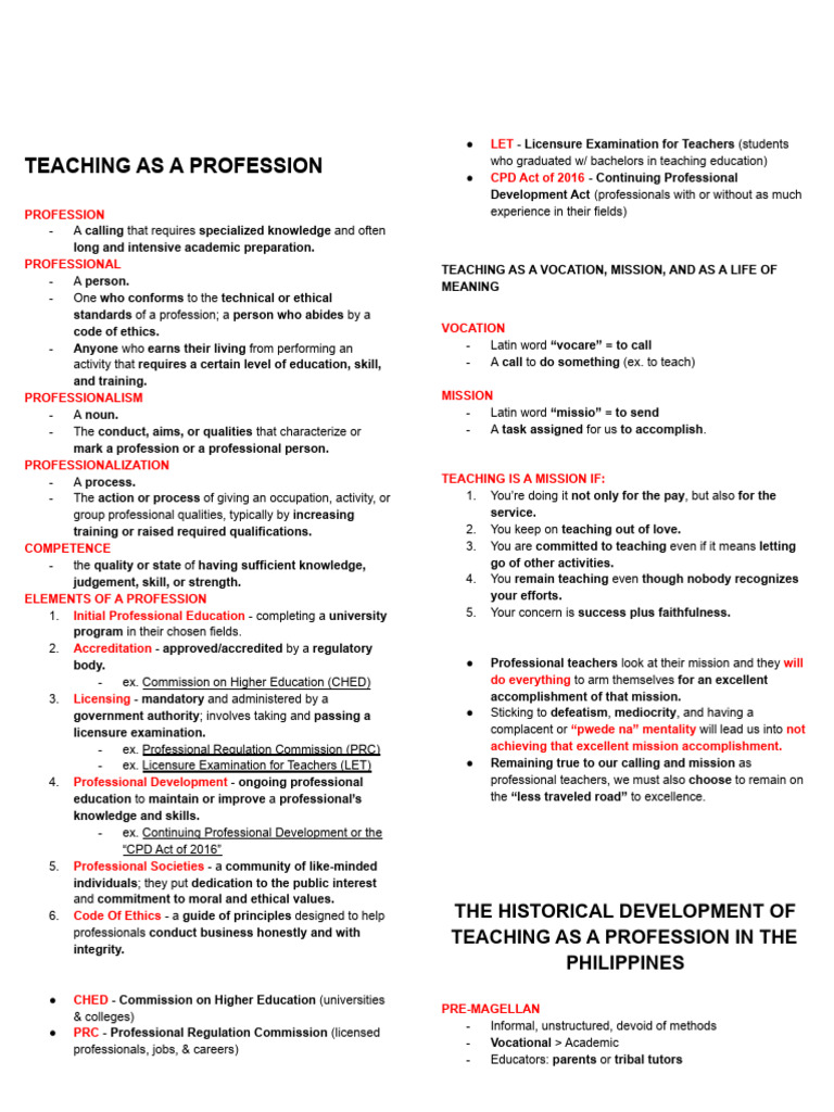 Teaching as a Professional Vocation | PDF