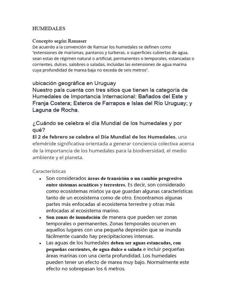 Actividades Didácticas sobre Humedales | PDF