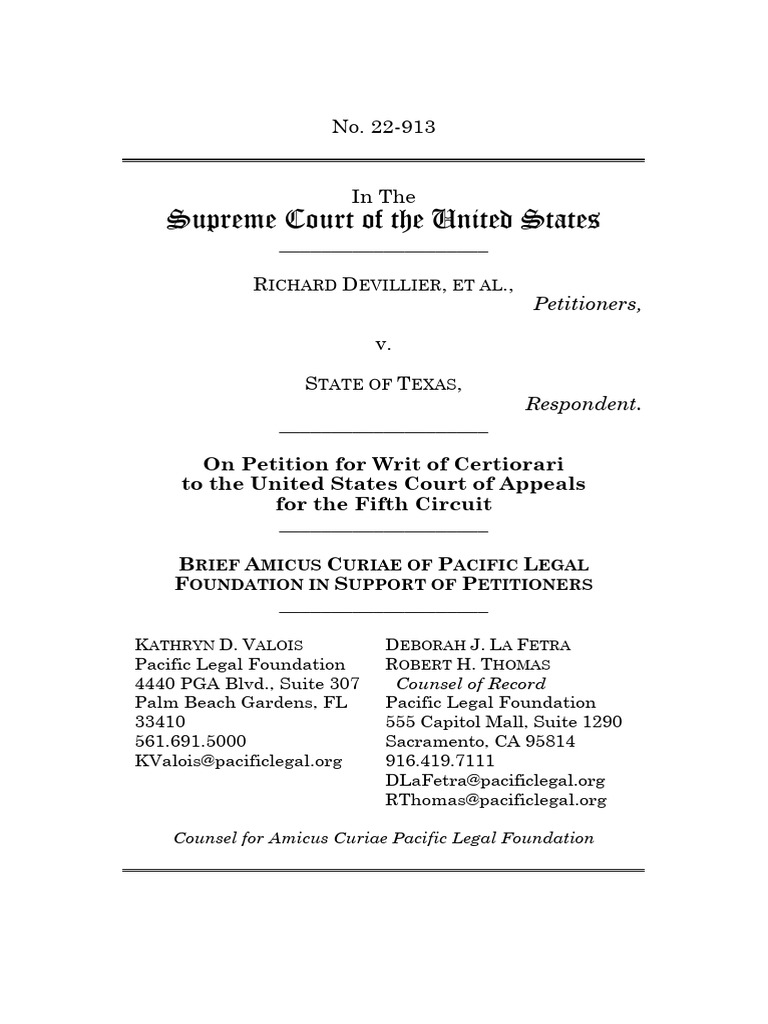 Brief Amicus Curiae of Pacific Legal Foundation in Support of ...
