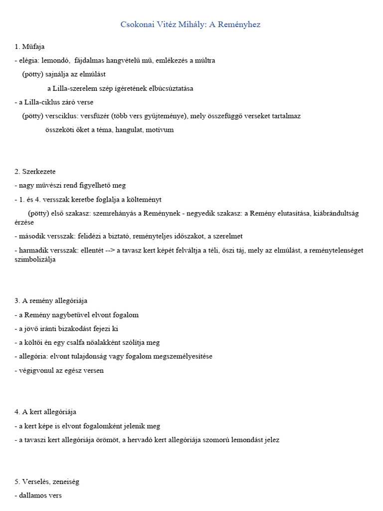 Magyar irod. vázlatok | PDF