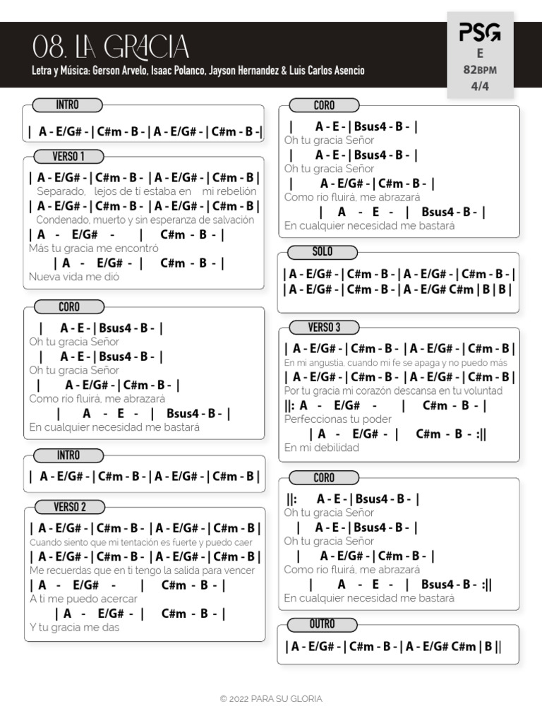 La Gracia (E) - Acordes | PDF
