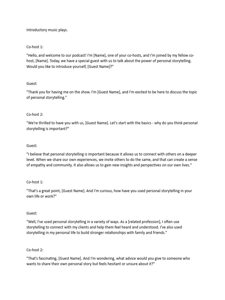 Podcasting on Personal Storytelling | PDF | Storytelling
