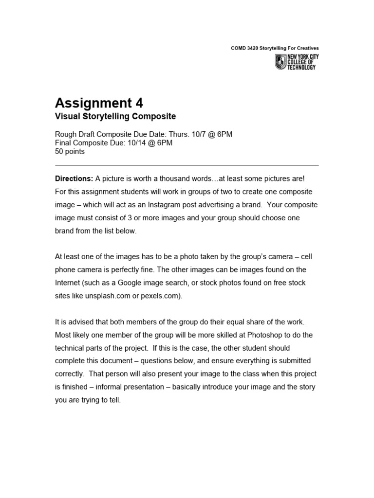 COMD 3420 - Assignment 5 - Example | PDF