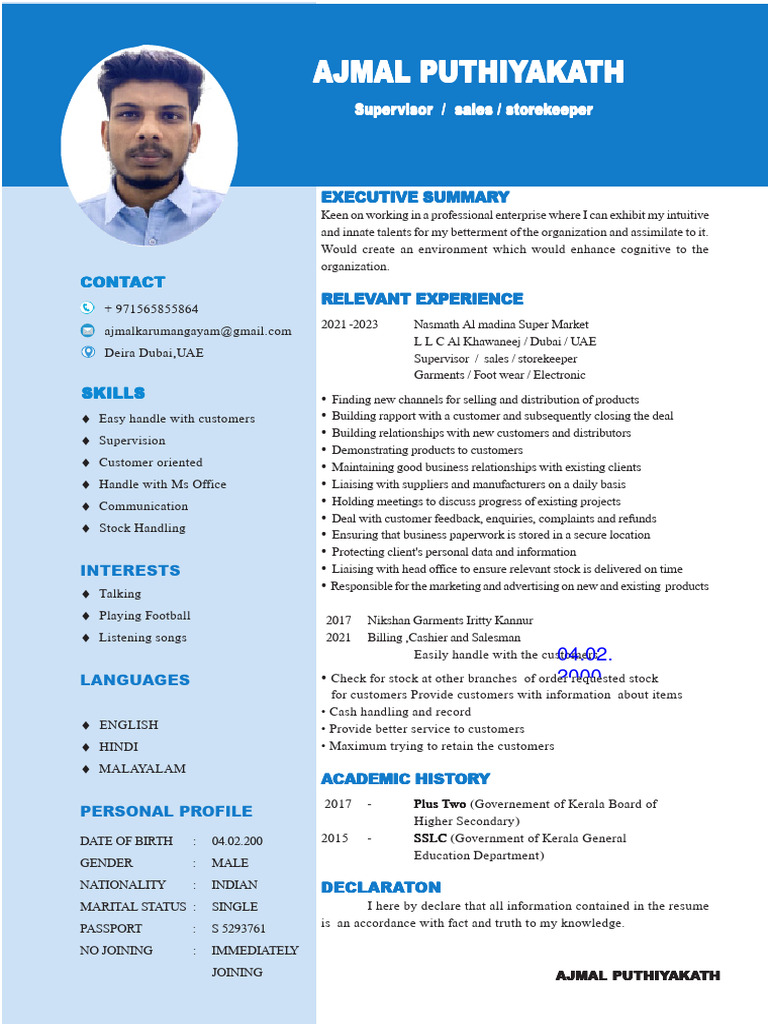 Ajmal CV - NEW | PDF