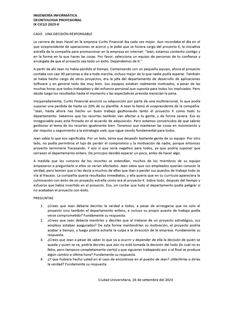 Tarea N°002-2023-Ii-Decisión Responsable | PDF