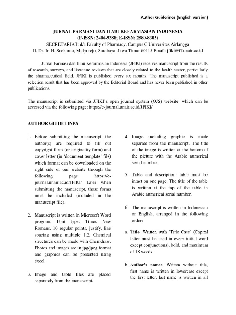 Author Guidelines JFIKI | PDF | Letter Case