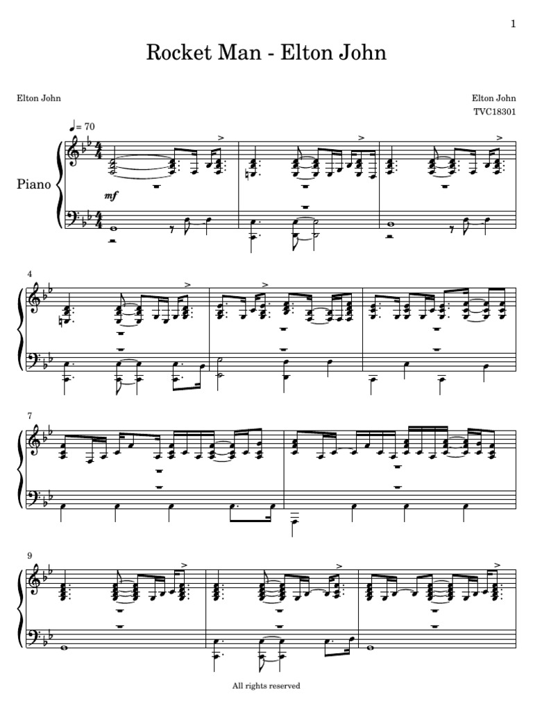 Rocket Man Elton John Pdf