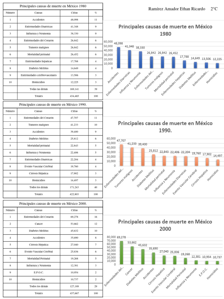 Principales Causas de Muerte México y Zacatecas 1980-2020 | PDF ...
