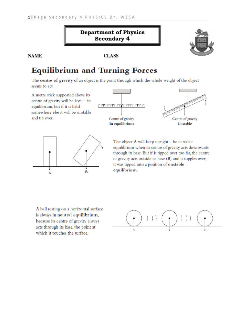 Equilibrium and Turning Forces | PDF
