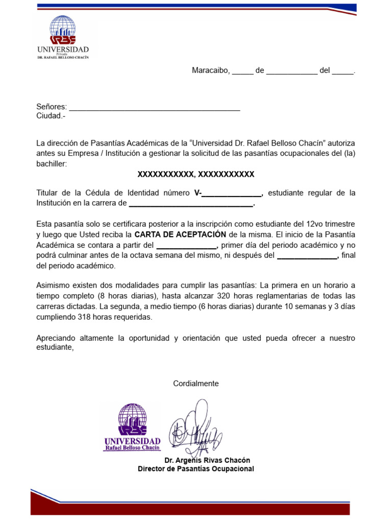 Carta-De-Postulacion-Pasantias Urbe | PDF