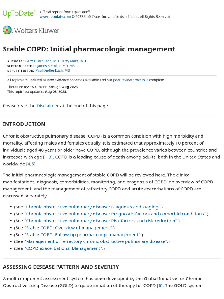 Stable COPD - Initial Pharmacologic Management - UpToDate | PDF ...