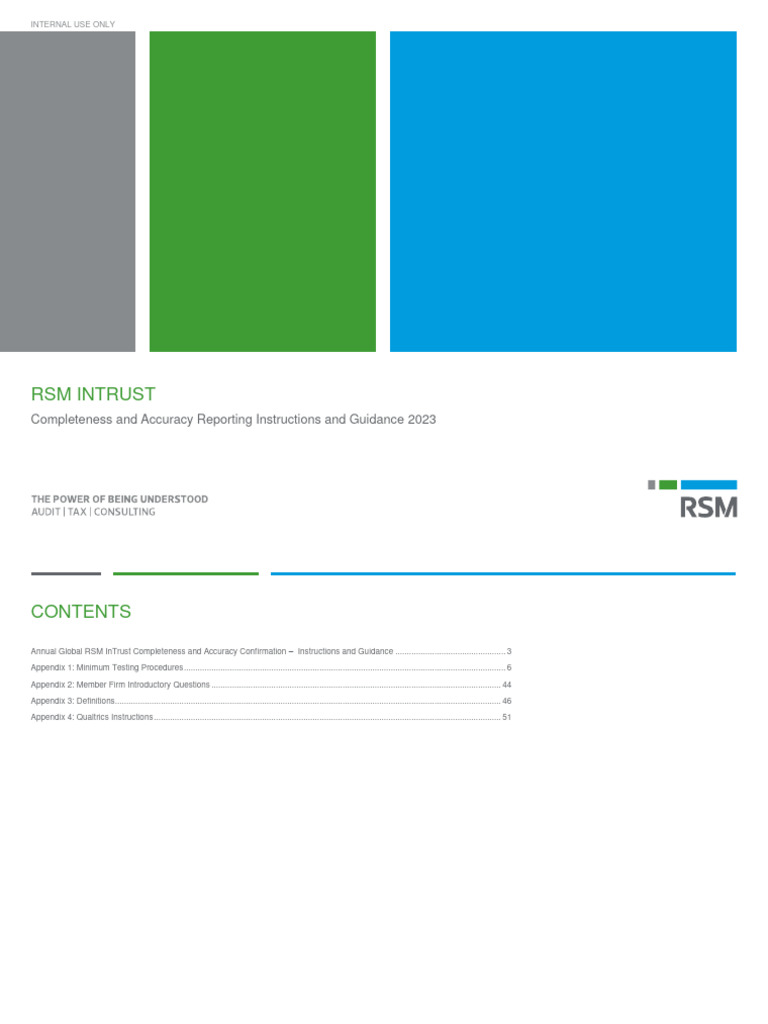 2023 Annual Global RSM Intrust Completeness and Accuracy Confirmation ...
