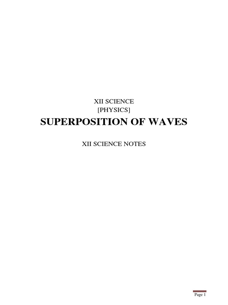Superposition of Waves | PDF