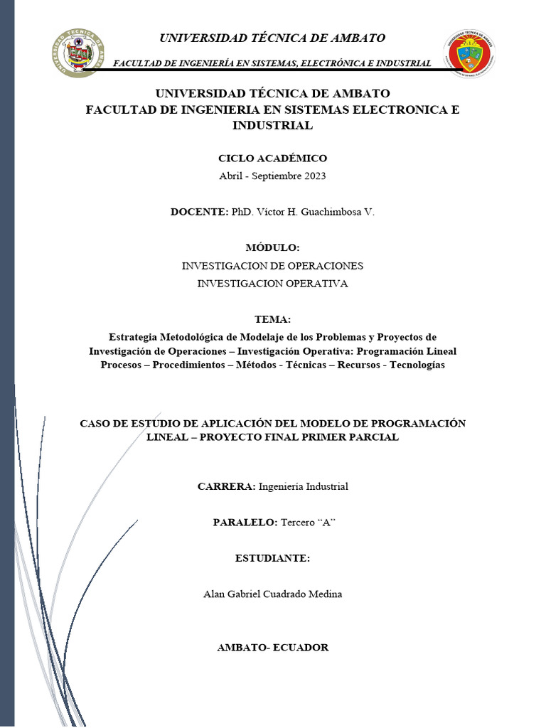 IO. IdO. Proyecto Final Primer Parcial. Abril - Septiembre 2023. Casos ...