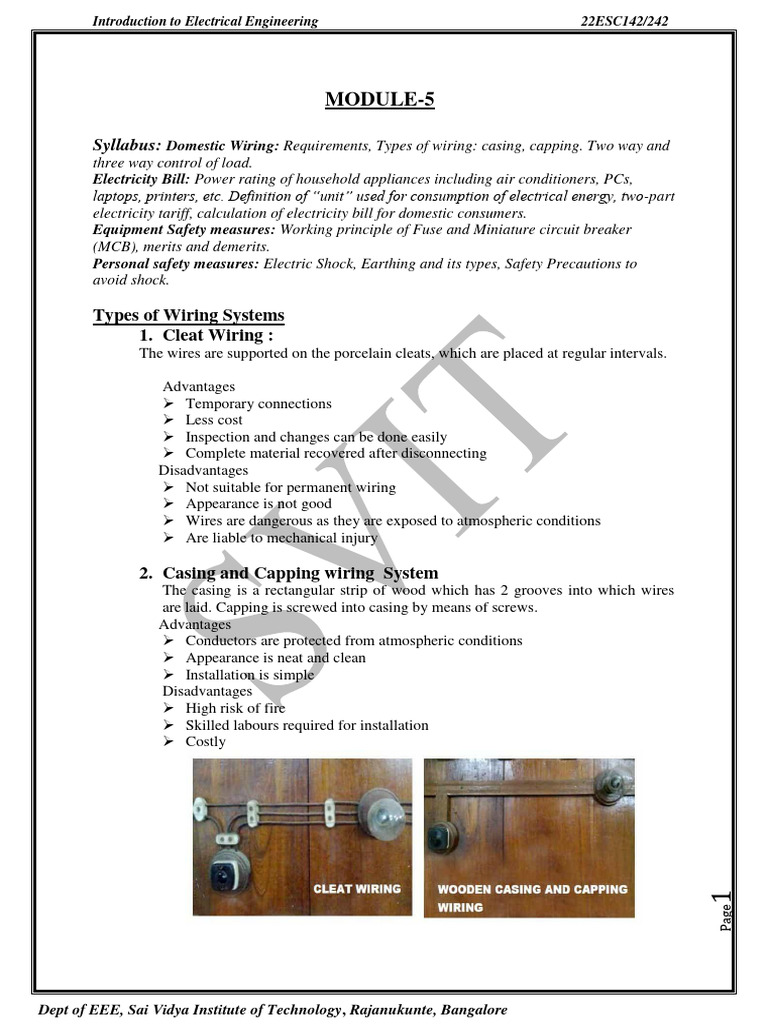 22ESC142 Module 5 | PDF | Fuse (Electrical) | Electrical Wiring