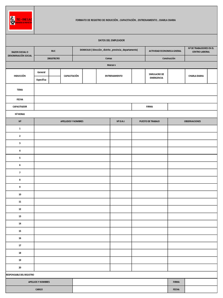 Formato Charlas de 5 Minutos | PDF