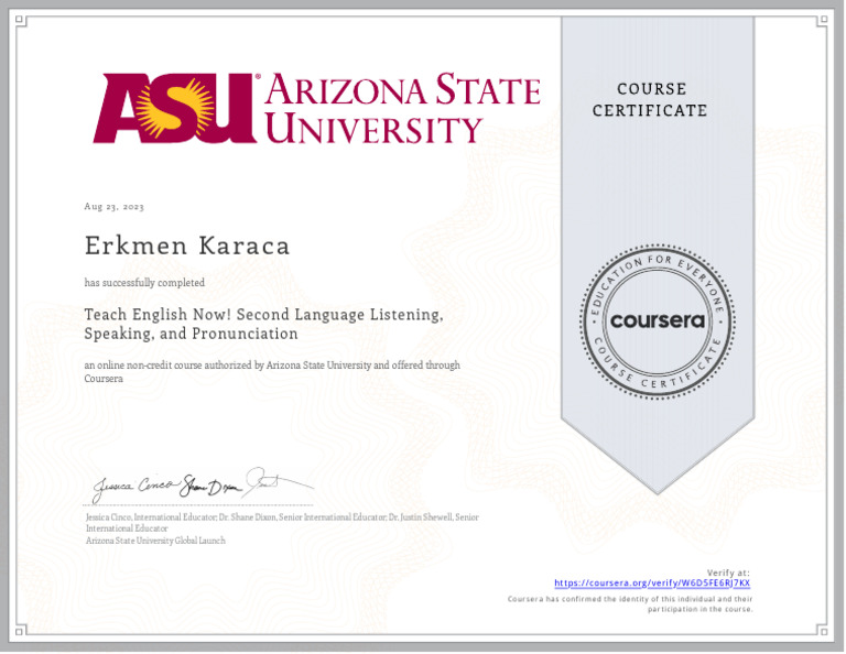 English Teaching Course Completion | PDF