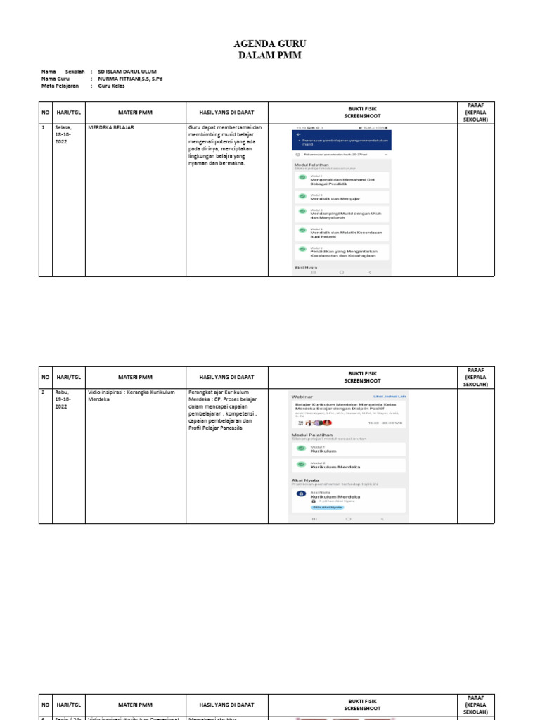 Agenda Guru PMM | PDF