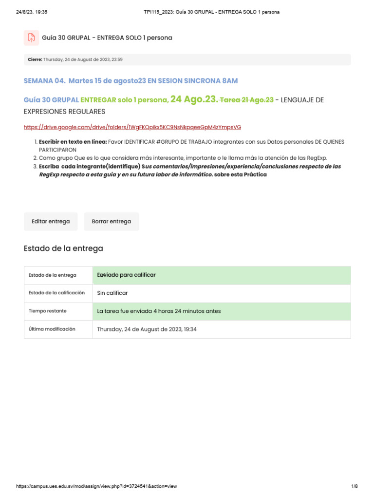 TPI115 - 2023 - Guía 30 GRUPAL - ENTREGA SOLO 1 Persona | Descargar gratis PDF | Expresión ...