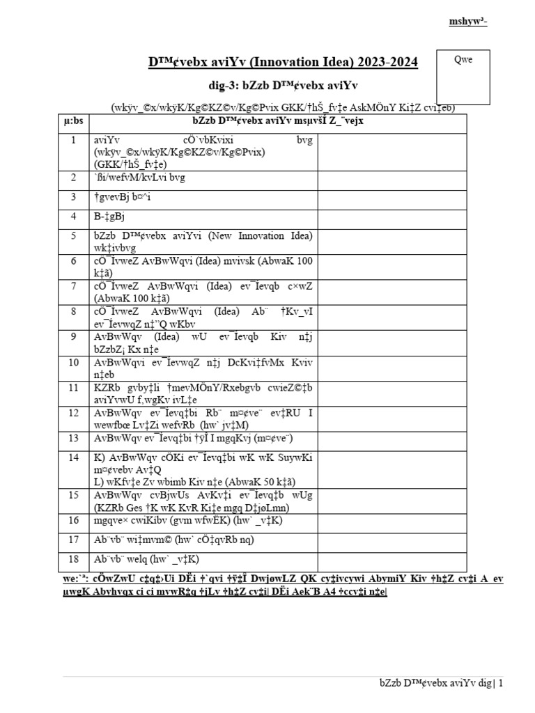 Innovation Idea Form - 03 | PDF