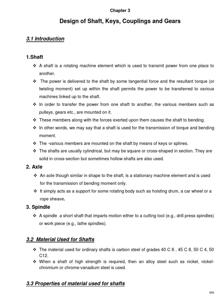 Dme Chapter 3 Shaft Keys Coupling . | PDF | Technology & Engineering