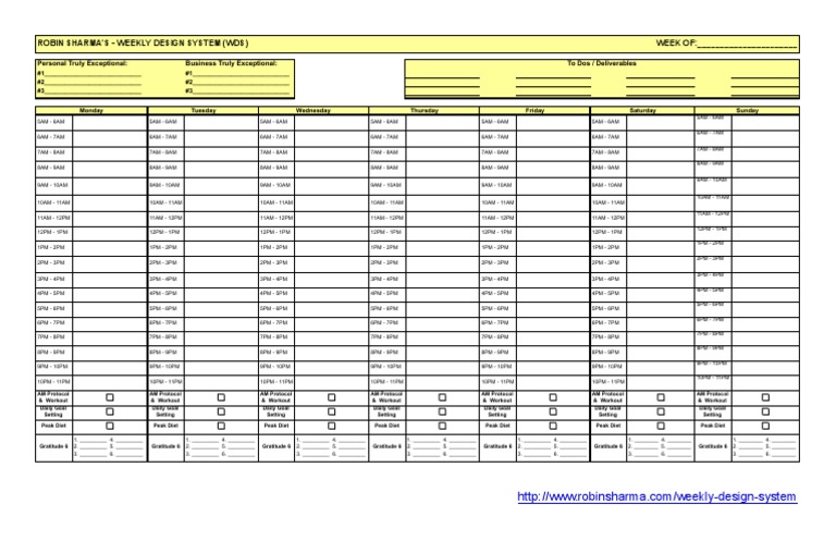Robin Sharma Weekly Design System | PDF
