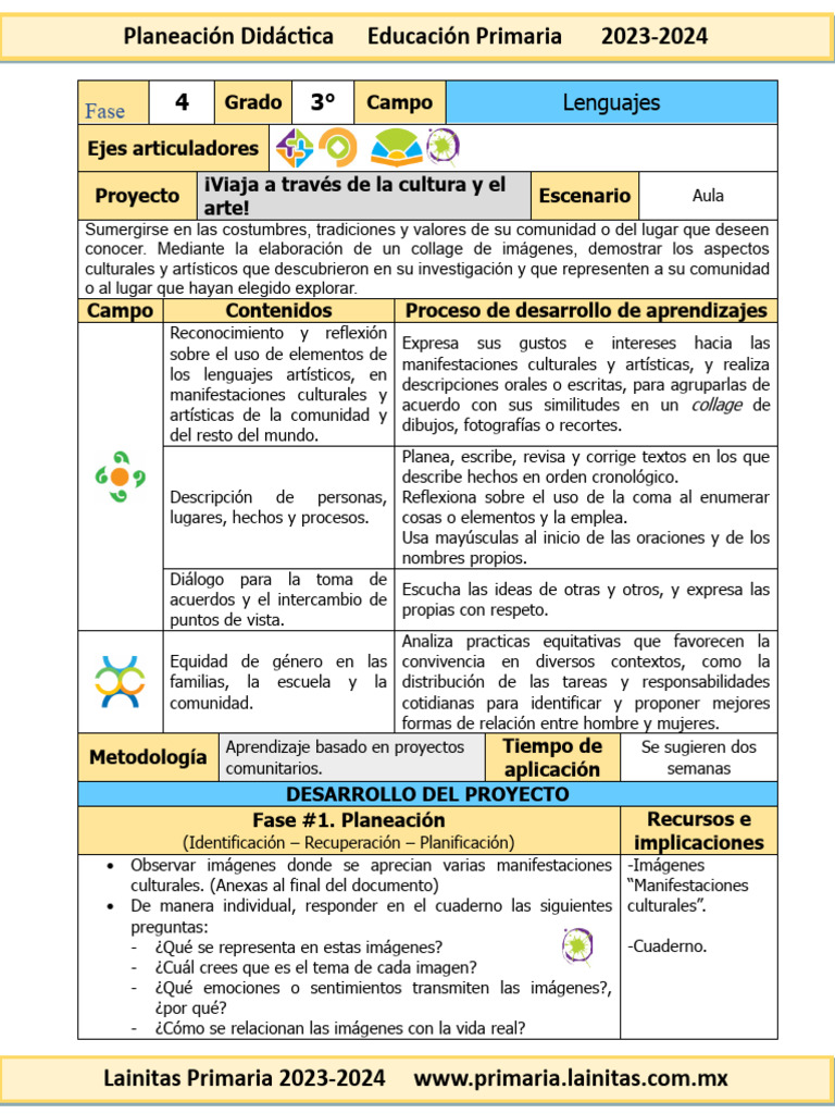 Proyecto: Viaje Cultural y Artístico | PDF