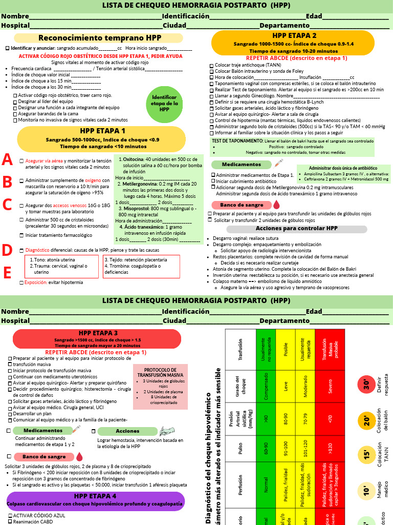 Protocolo de Hemorragia Postparto | PDF