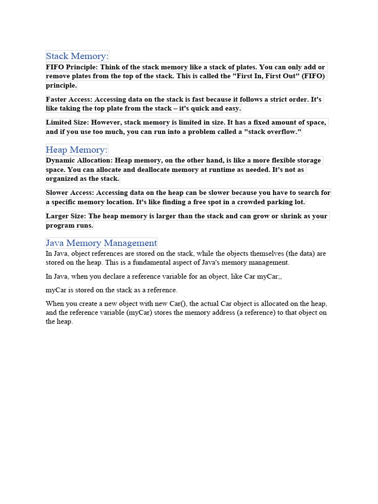Java Memory Management | PDF