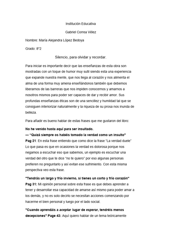 Maria Alejandra Lopez Bedoya | PDF | Verdad | Amor Maria Alejandra Lopez Bedoya | PDF | Verdad | Amor
