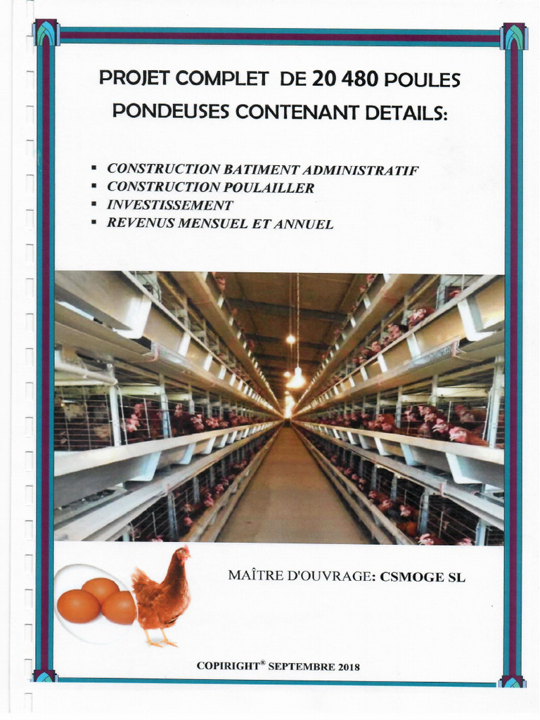 Projet Complet de 20480 Poules Pondeuses Contenant Details | PDF