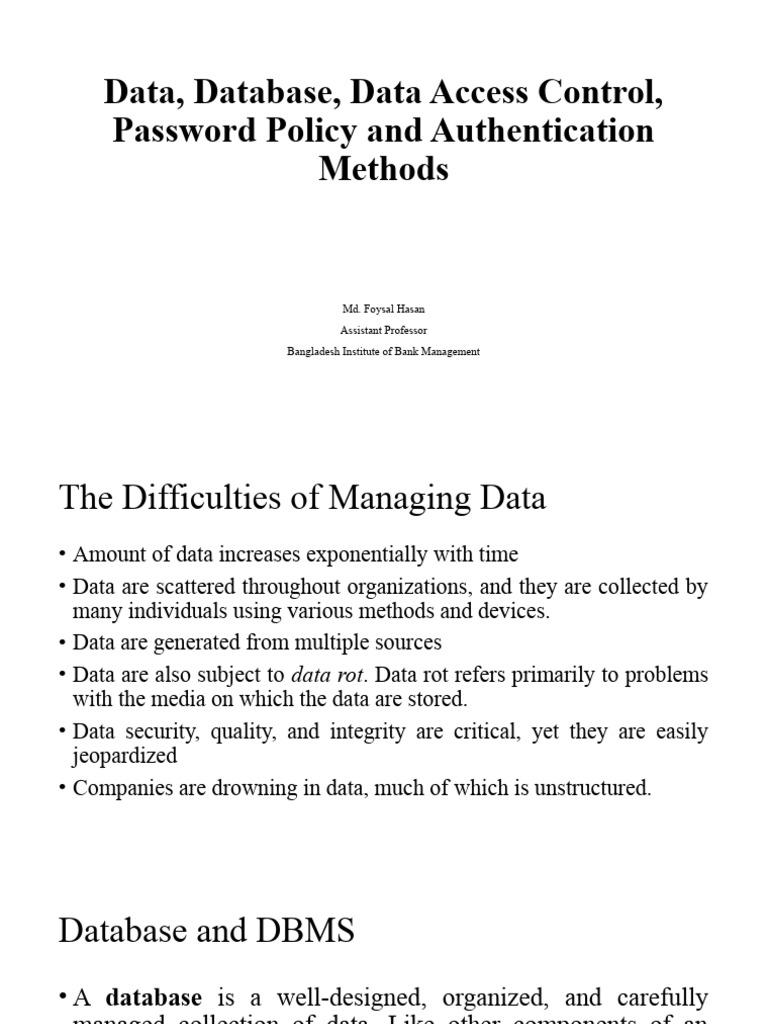 Data Database Data Access Control | PDF | Computers