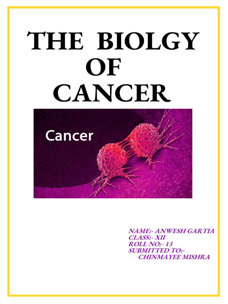 Cancer Project Class 12 | PDF