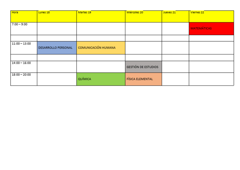 Horario de Examenes | PDF