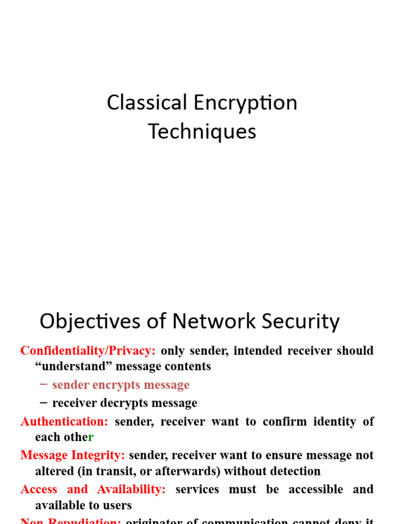 Classical Encryption Techniques | PDF | Cryptography | Cryptanalysis