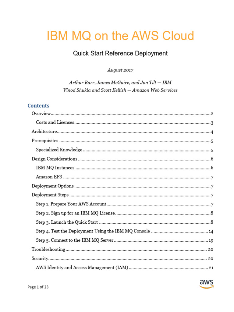 Ibm MQ On The Aws Cloud | PDF
