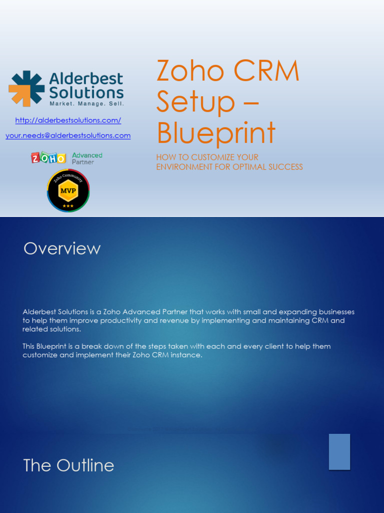 Zoho CRM Setup Blueprint - 2023 | PDF | Customer Relationship Management | Information Technology