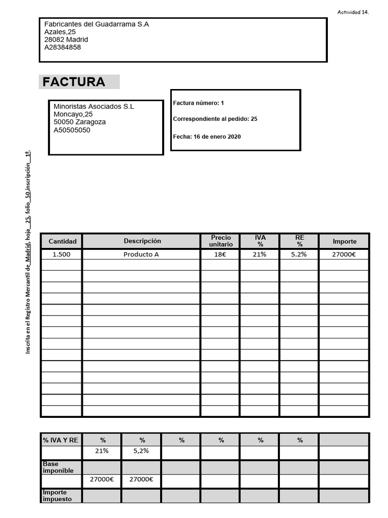 Modelo de Factura | PDF