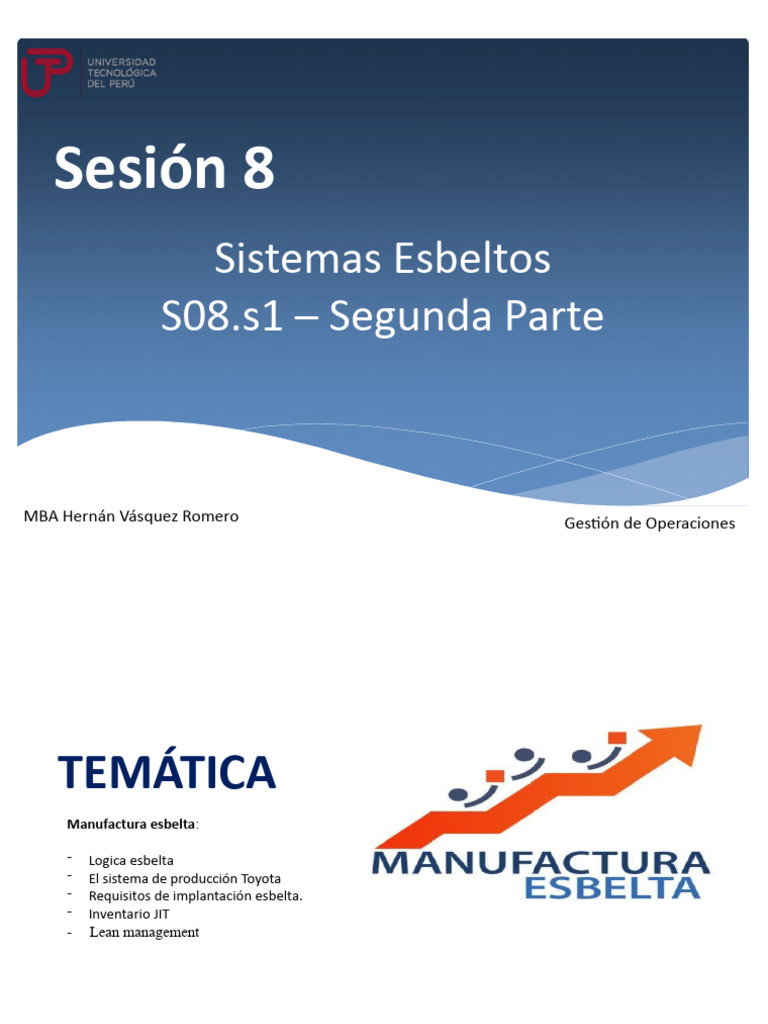 S08.s1 - Sistemas Esbeltos - Segunda Parte - Gestión de Operaciones | PDF | Negocios