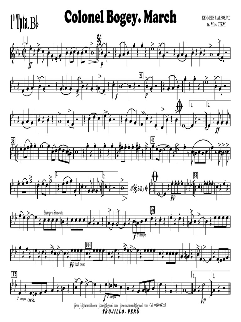 Colonel Bogey Tpta. BB 1 | PDF