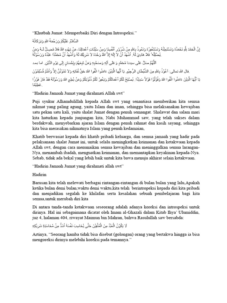 Khutbah Jum'At | PDF